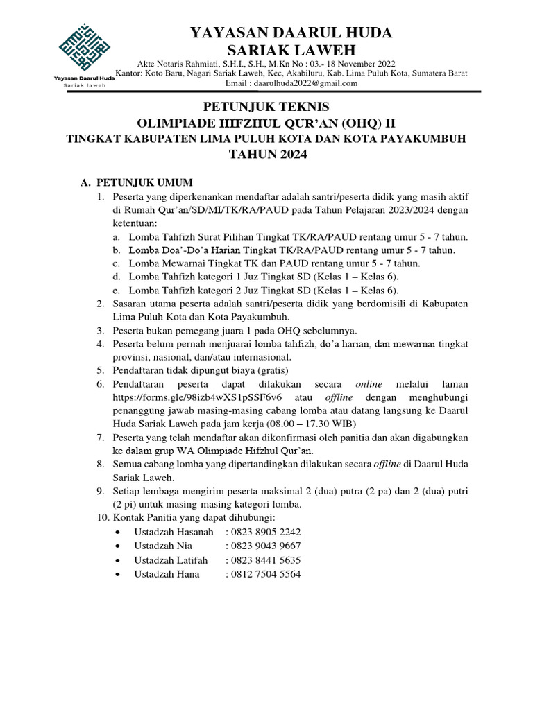 Petunjuk Teknis OHQ II | PDF