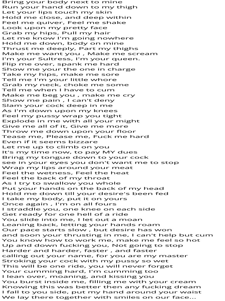 Erotic Poems DIRTY SEX DU Poetry | PDF