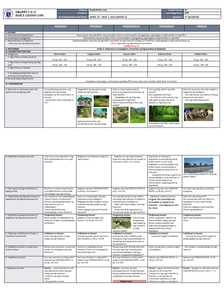 DLL - Esp 4 - Q4 - W5 | PDF