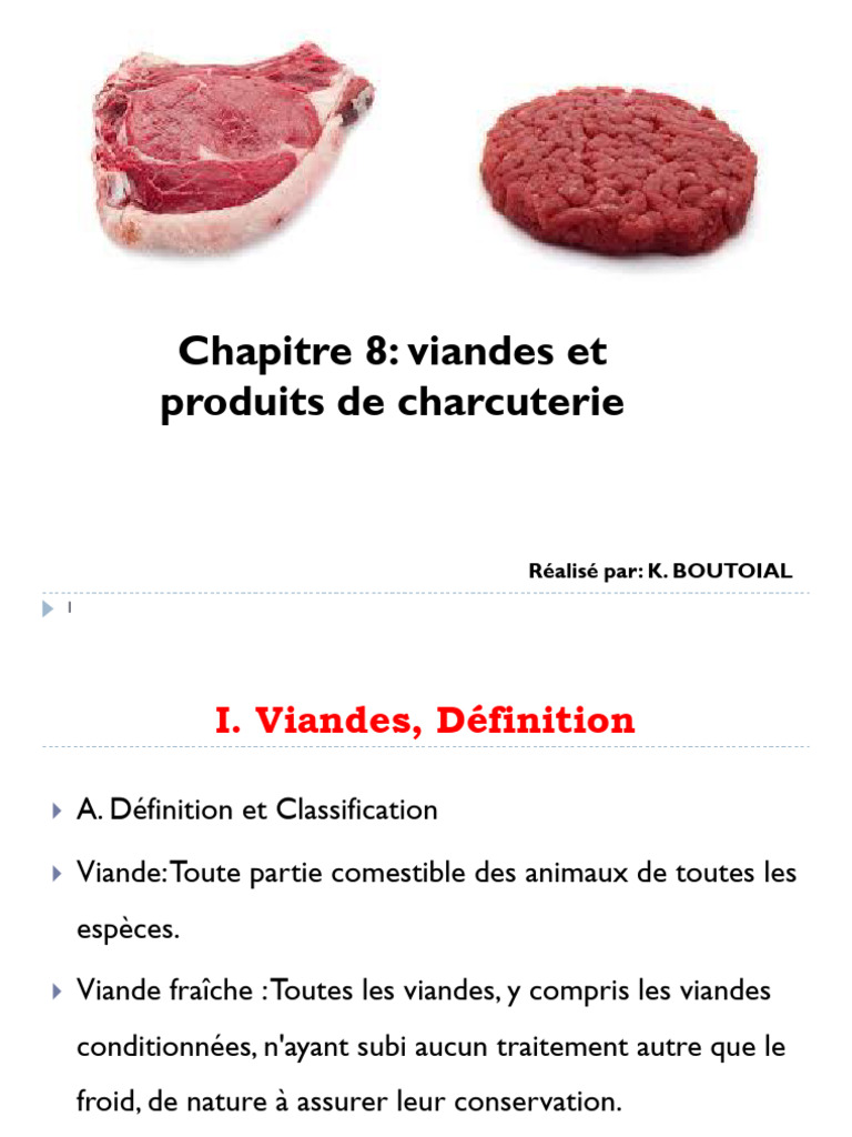 Classification et Composition des Viandes | PDF | Muscle | Viande