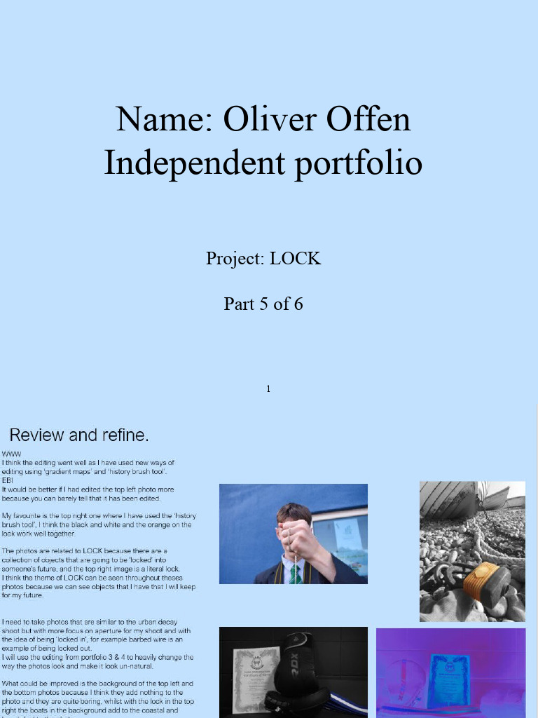 lock 5 independent portfolio | PDF