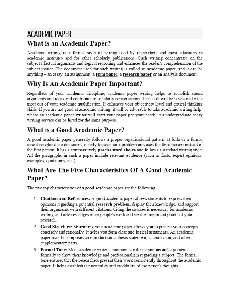 Academic Paper | PDF | Essays | Citation