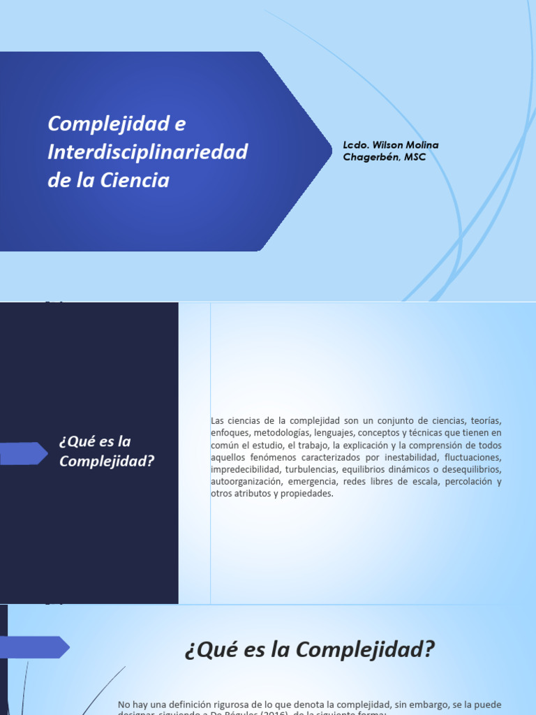 4.- Complejidad e Interdisciplinariedad de la Ciencia | PDF | Complejidad | Interdisciplinariedad