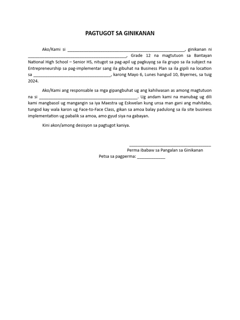 Pagtugot Sa Ginikanan | PDF