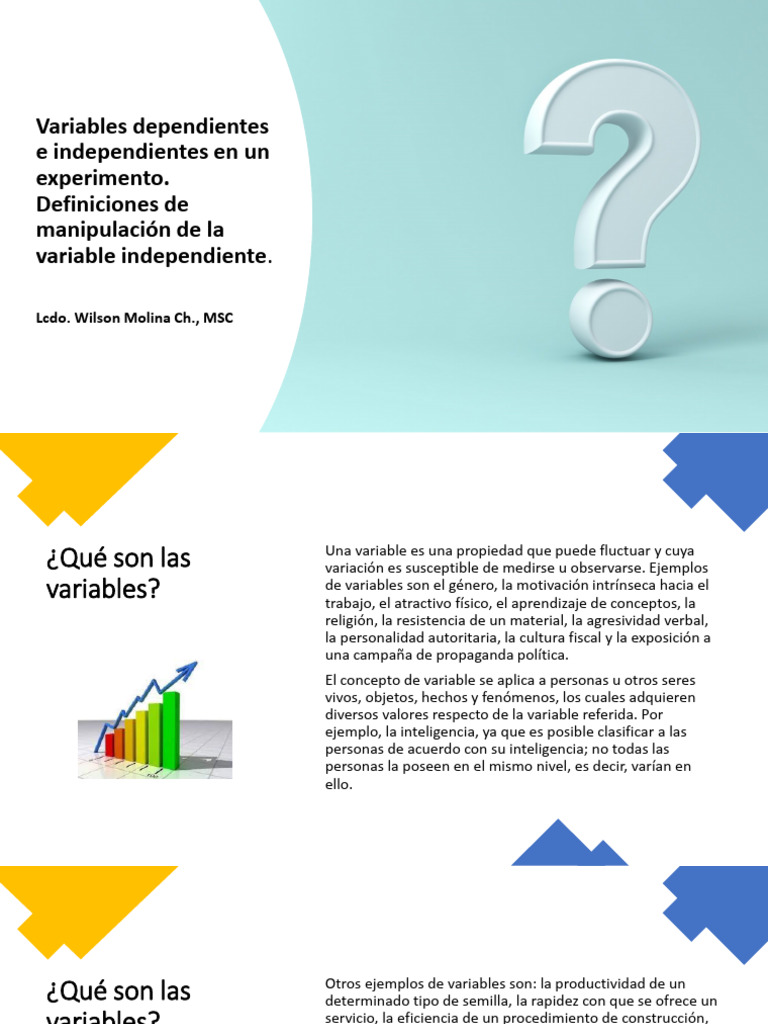 7.- Variables dependientes e independientes en un experimento | PDF ...