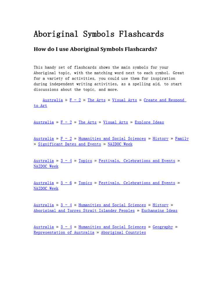 Aboriginal Symbols Flashcards | PDF