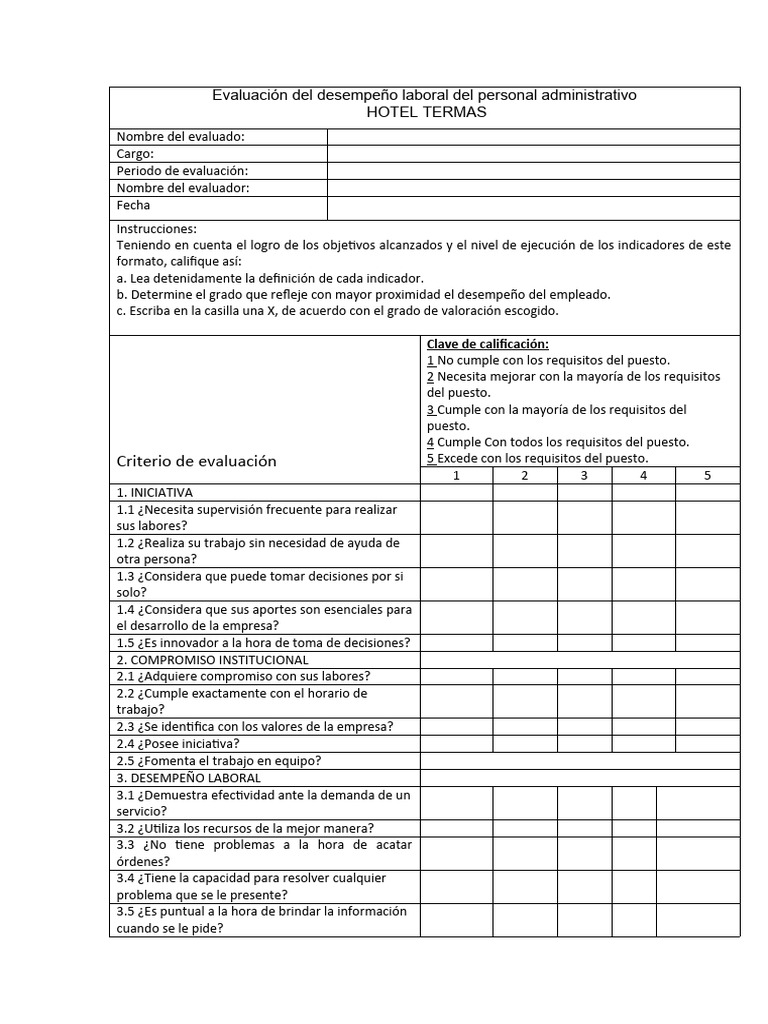 Formato de Evaluacion Del Desempeno Laboral | Descargar gratis PDF ... Formato de Evaluacion Del Desempeno Laboral | Descargar gratis PDF ...
