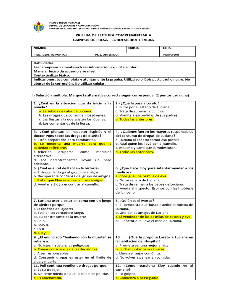 Campos de Fresa (PAUTA) | PDF