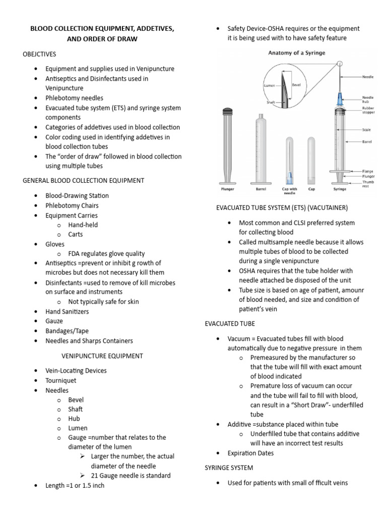 Blood Collection Equipment | PDF | Coagulation | Platelet