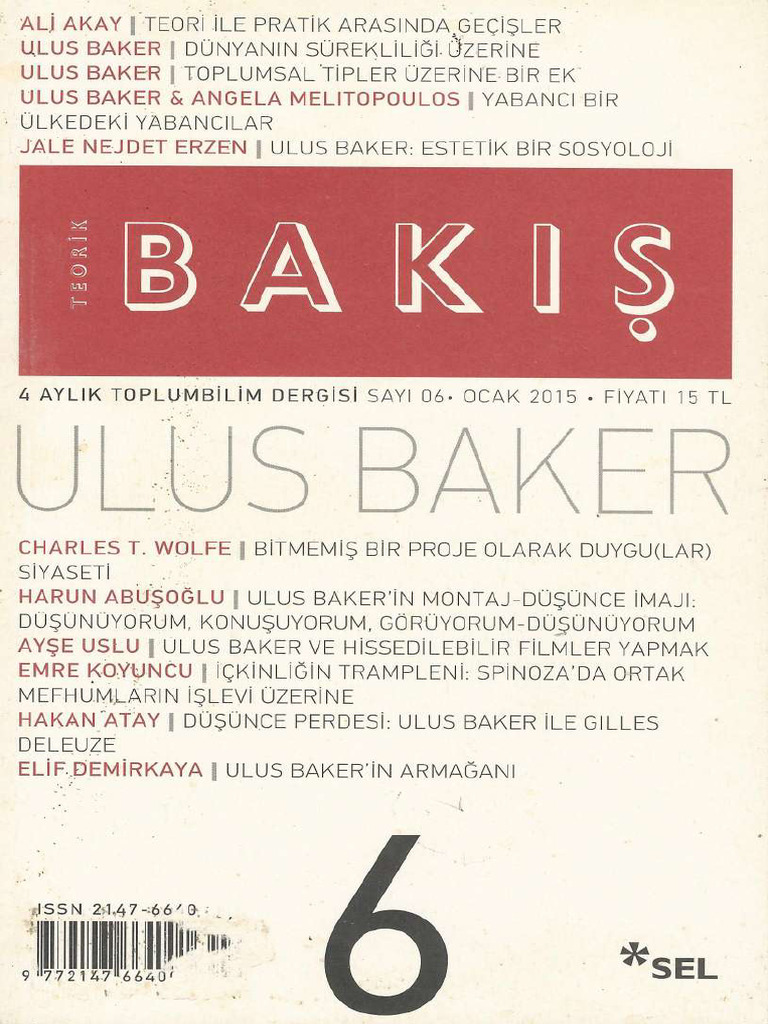 Teorik Bakış - Sayı 06 - Ulus Baker | PDF