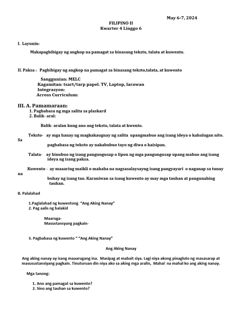 Filipino q4 w6 | PDF