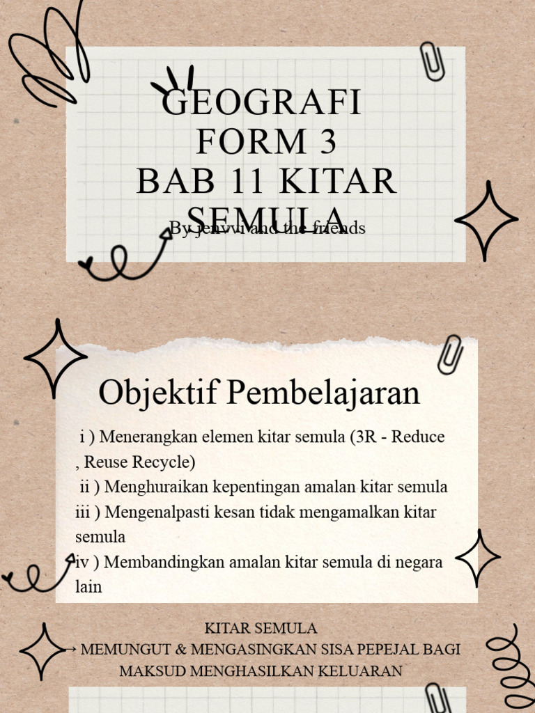 Geografi Form 3 Bab 11 Kitar Semula: by Jenvvi and The Friends | PDF