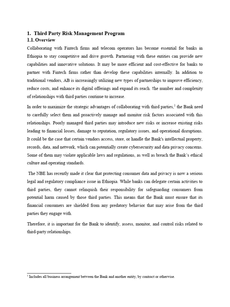 Third Party Risk Management Program | Download Free PDF | Computer ...