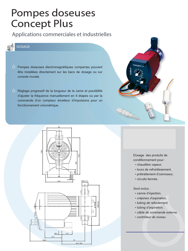 Pompes Doseuses Concept Plus | PDF | Dynamique des fluides | Gaz