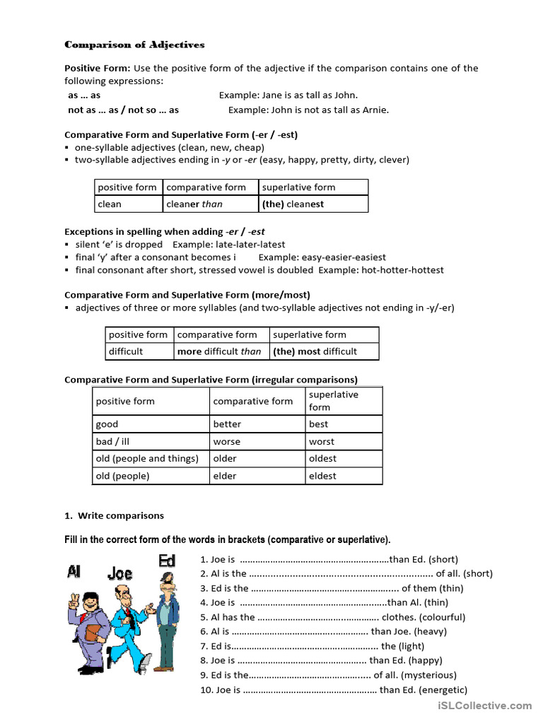 Comparison of Adjectives | PDF | Adjective | Language Families