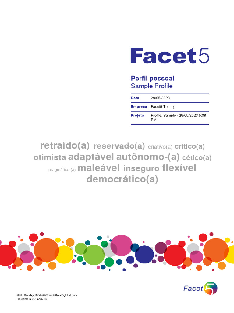 Facet5 Personal Profile-V2 Sample Portugues | PDF | Motivação ...