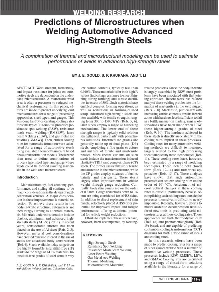 WELDING RESEARCH S 111 WELDING JOURNAL | Download Free PDF | Steel ...