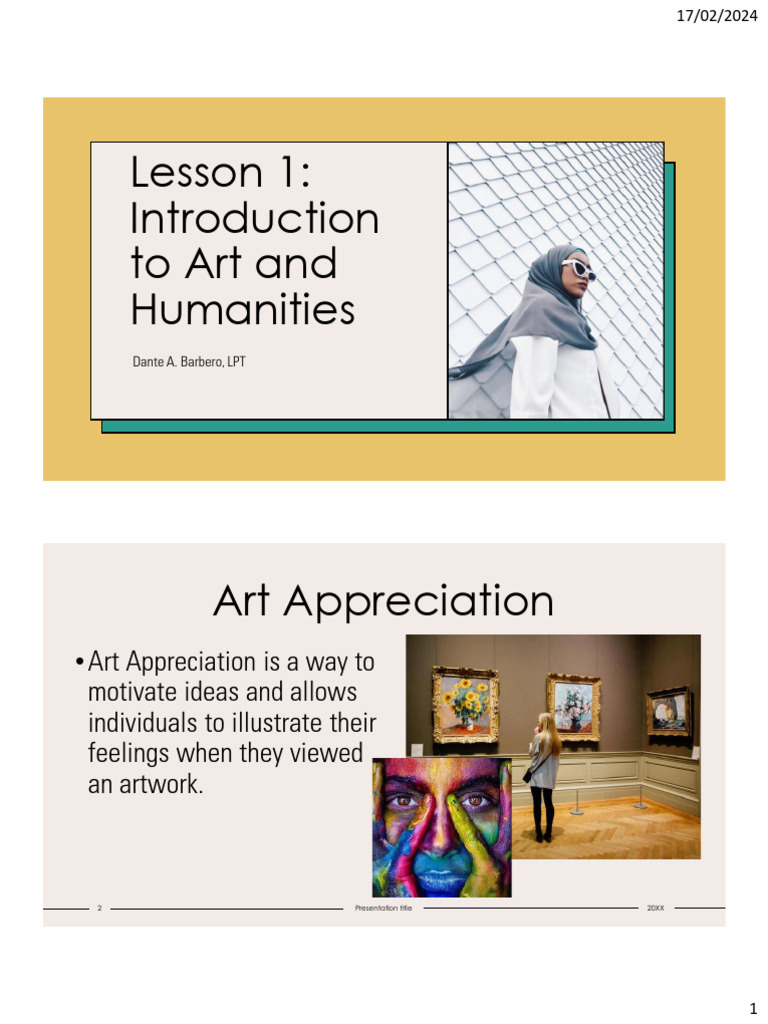 Lesson 1 3 - Introduction To Arts and Humaniies - Assumptions and ...