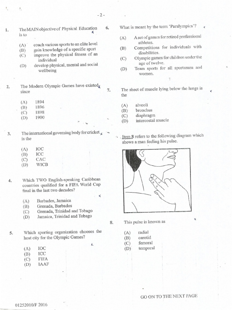 CSEC Physical Education and Sport MayJune P1 2016 | PDF