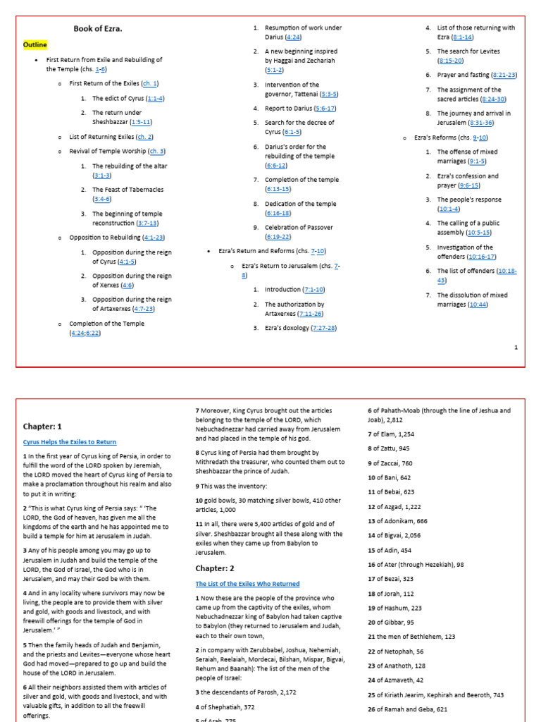 Book Of Ezra Pdf Babylonian Captivity Temple In Jerusalem