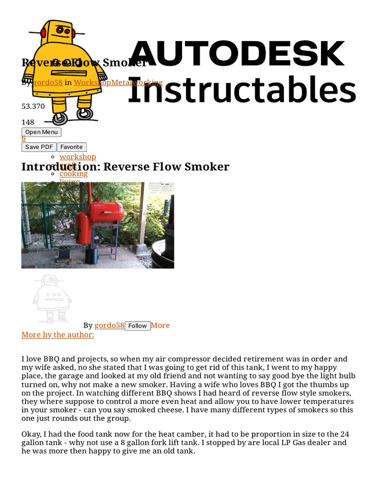 Reverse Flow Smoker - 6 Steps | PDF | Smoking (Cooking) | Welding