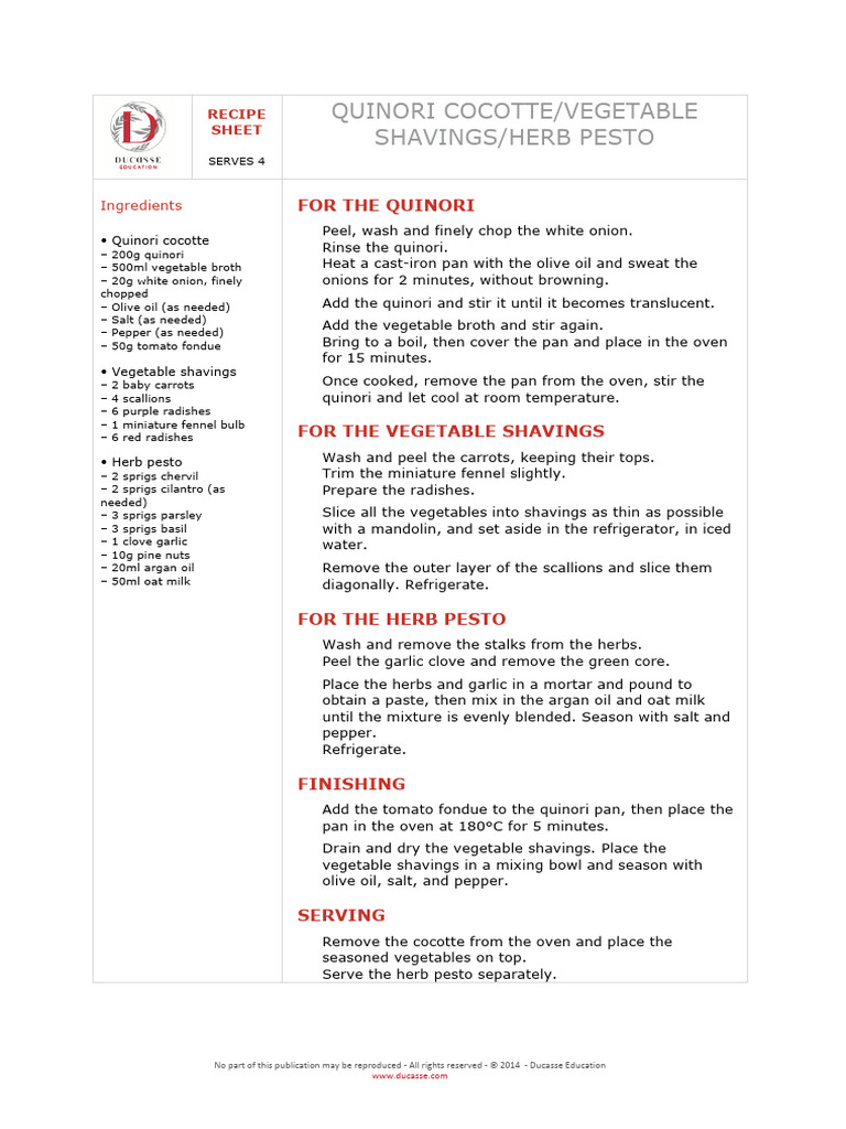 Cocotte de Quinori, Pesto Dherbes ENG | PDF | Pesto | Garlic