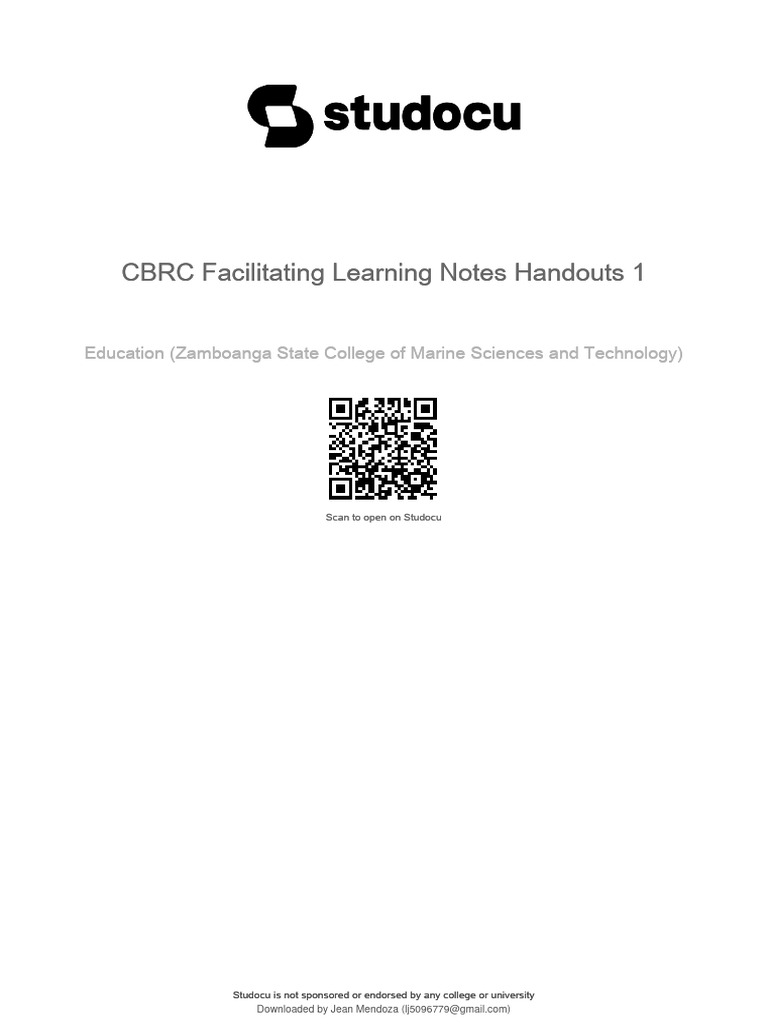 CBRC Facilitating Learning Notes Handouts 1 | PDF | Science & Mathematics