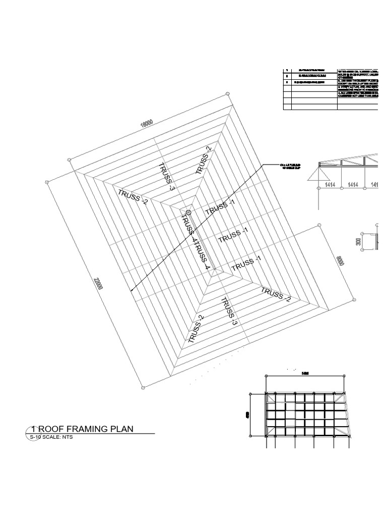 Roof Framing Plan with Truss Details | PDF