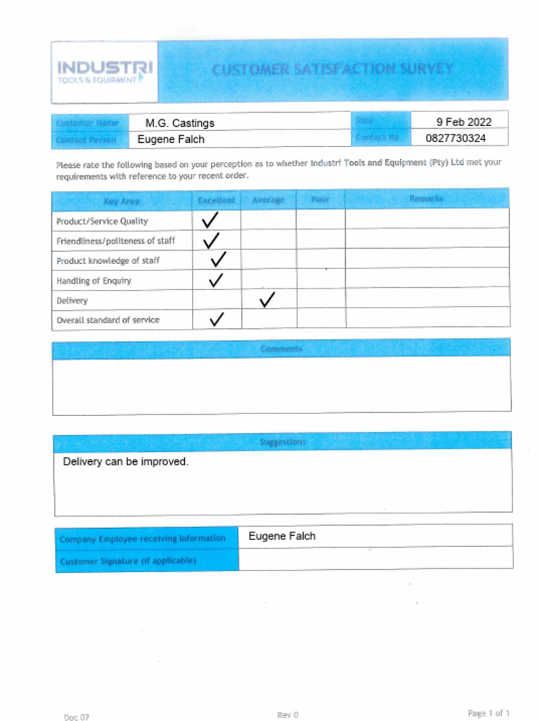 Industri Customer Survey | PDF