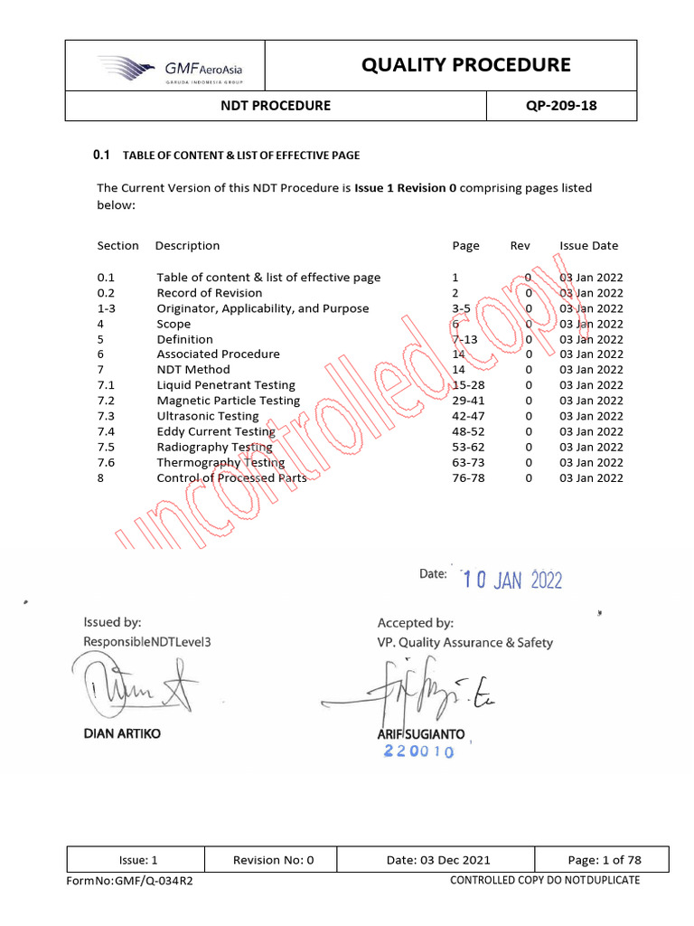 QP-209-18 NDT Procedure | PDF | Nondestructive Testing | Thermography