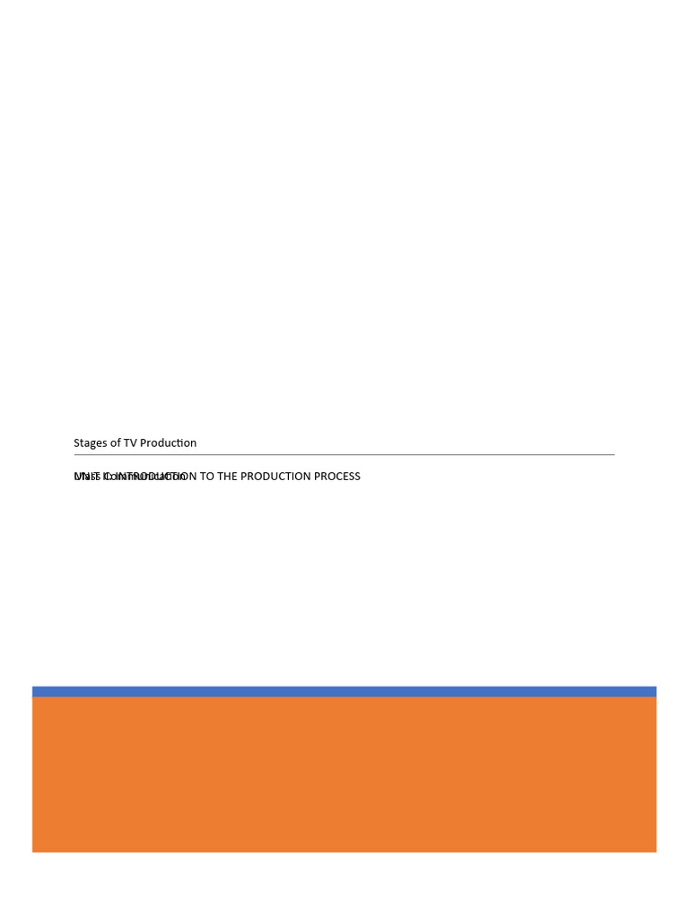 Stages of TV Production - Part1 | PDF | Filmmaking | News