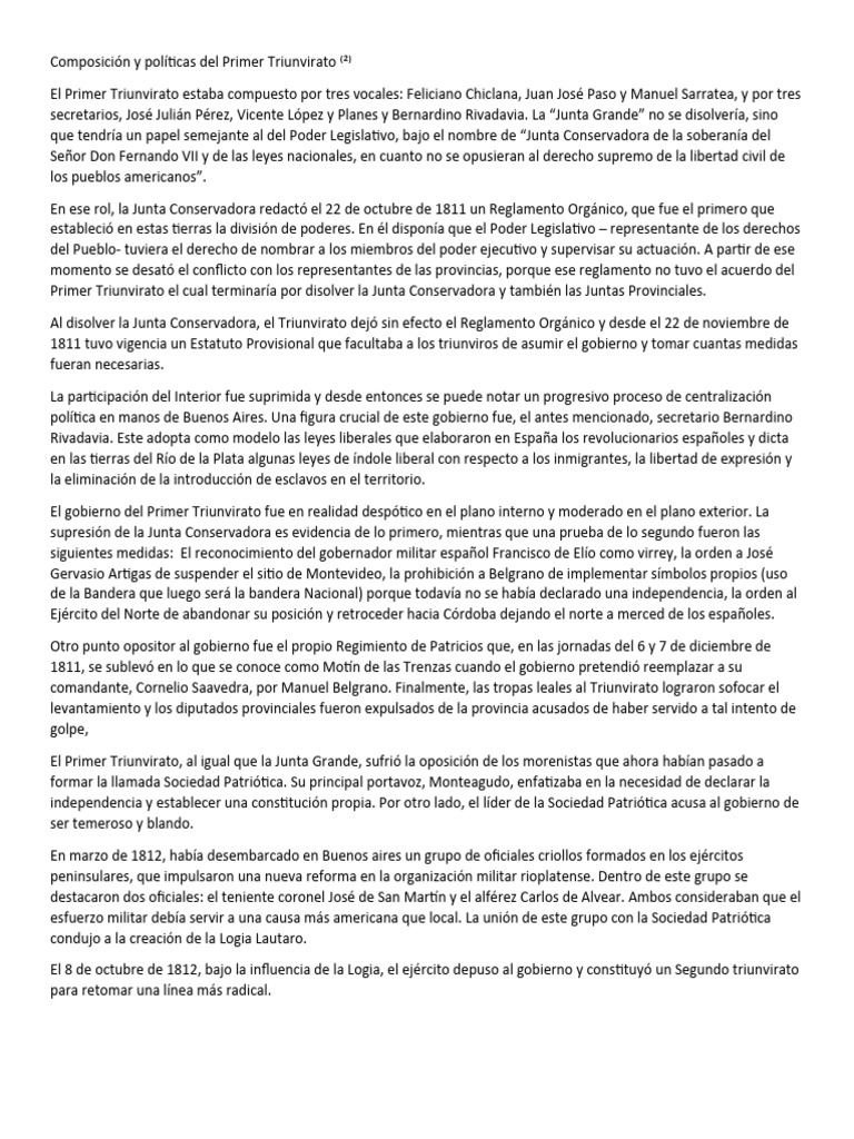 1ro - 2do - 3er Triunviratos | PDF | Argentina