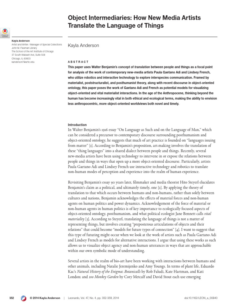 5-2014-Object Intermediaries How New Media Artists Translate The ...