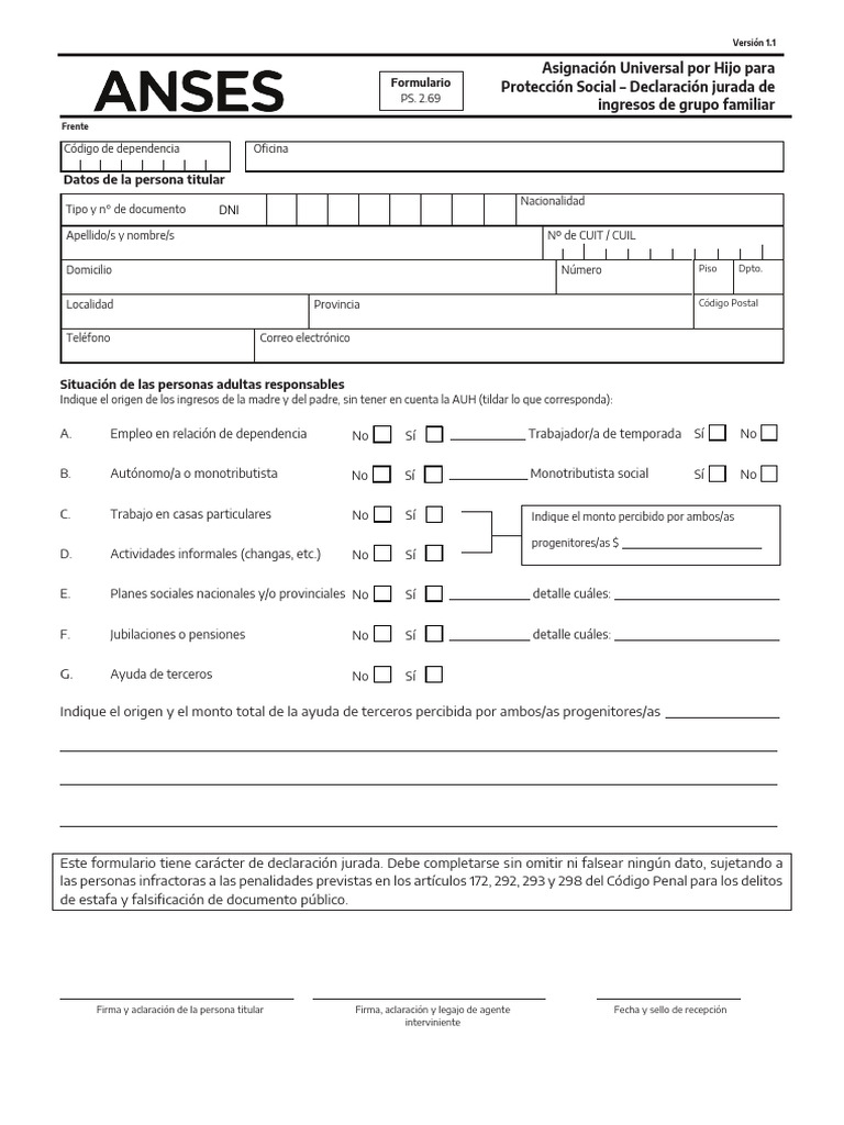 Form. PS2 - 69 2 | PDF