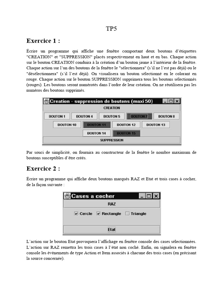 TP 5 Java Gui | PDF | Programme informatique | Programmation
