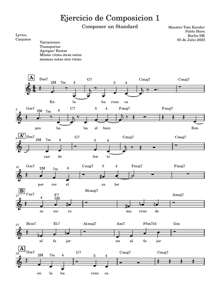 Ejercicios de Composicion 1 | PDF