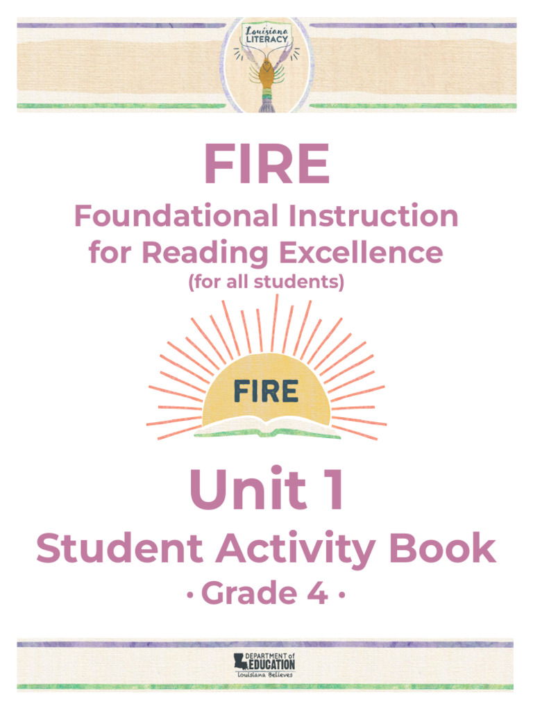 Grade 4 Unit 1 Fire Student Activity Book | PDF | Poetry | Preposition And Postposition