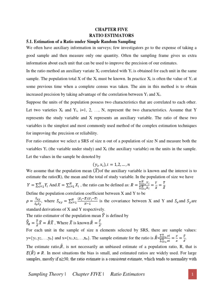 Sampling Ch 5 Pdf Estimator Sampling Statistics