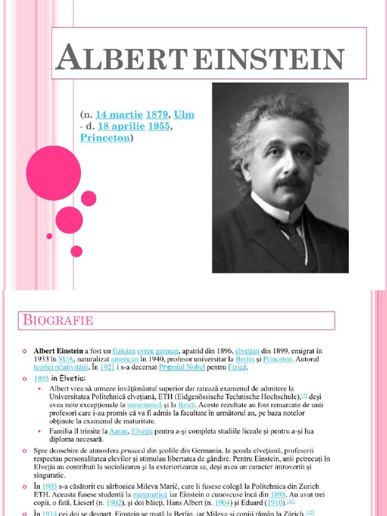 Albert Einstein Proiect | PDF