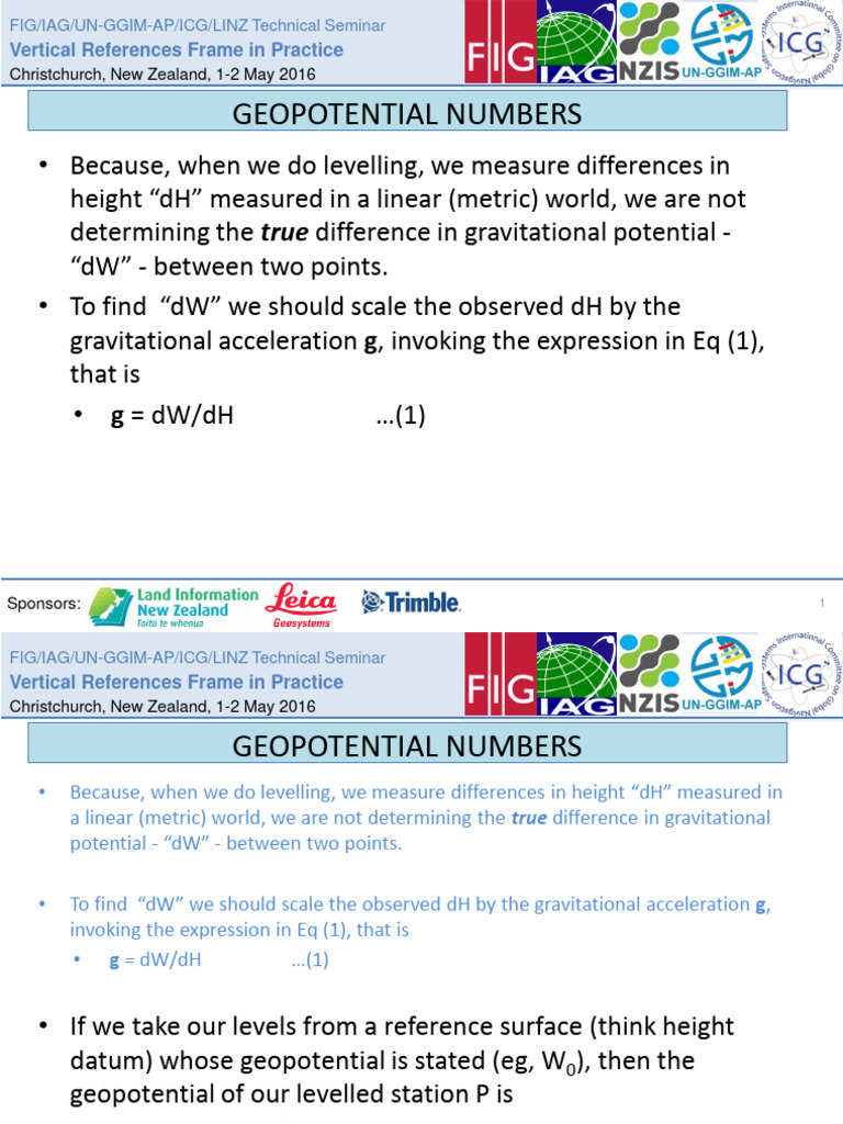 Geopotential Number and Height | PDF | Geodesy | Height