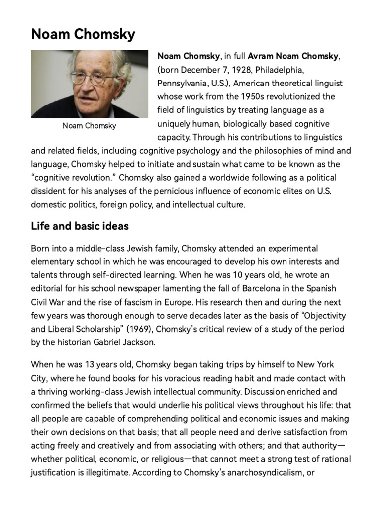 Chomsky | Download Free PDF | Syntax | Noam Chomsky