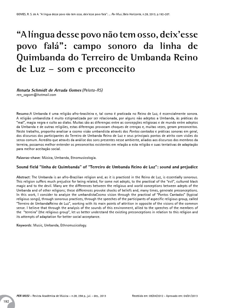 A Lingua Desse Povo Nao Tem Osso Deix e | PDF | Racismo | Discriminação ...