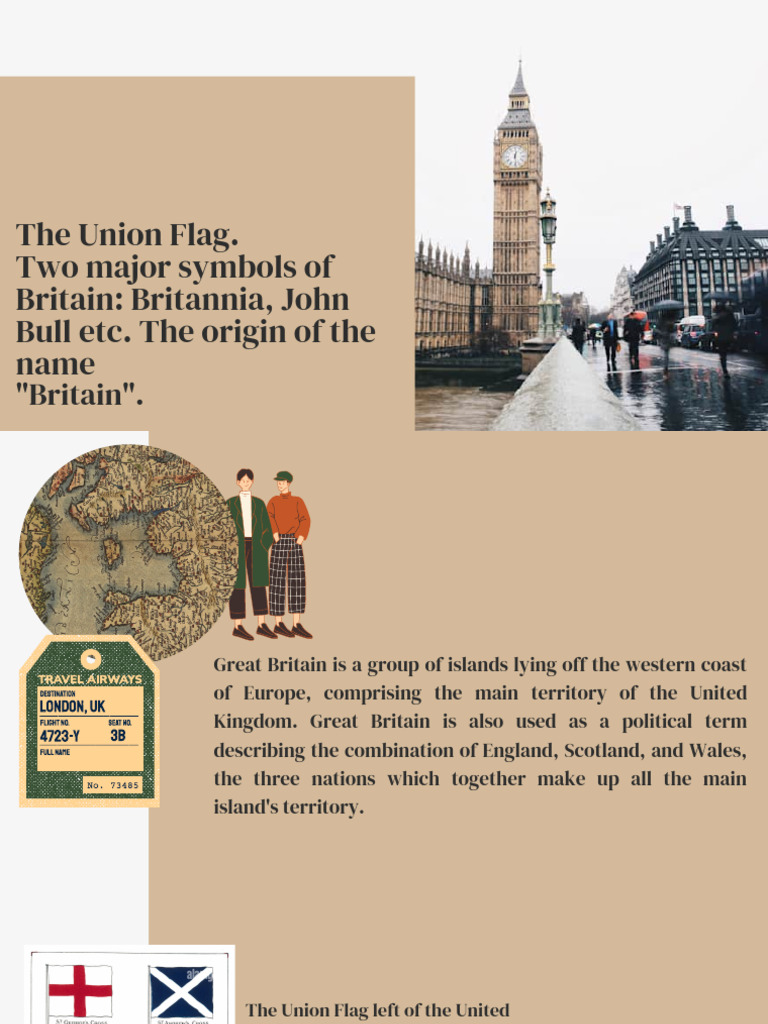 The Union Flag. Two Major Symbols of Britain Britannia, John Bull Etc ...