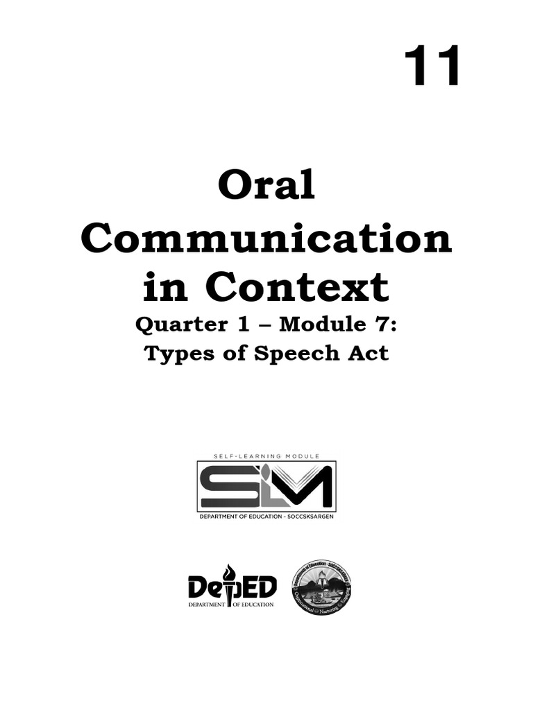 Types of Speech Acts Module for Grade 11 | PDF | Cognition | Linguistics