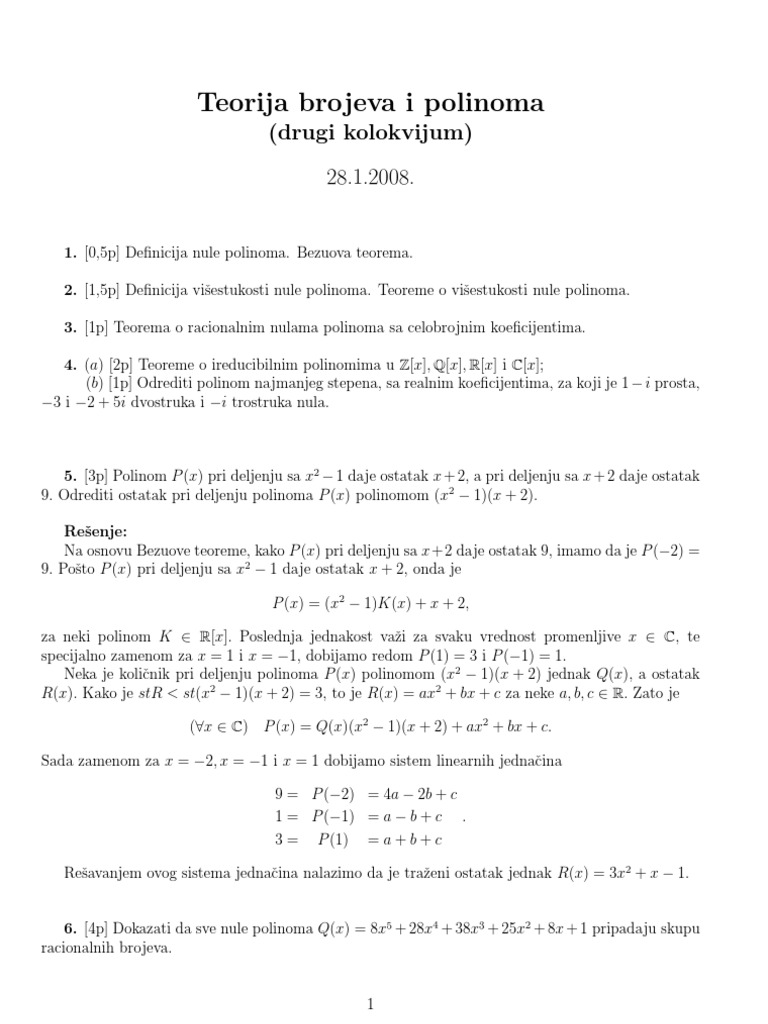 TBP II Kolokvijum | PDF