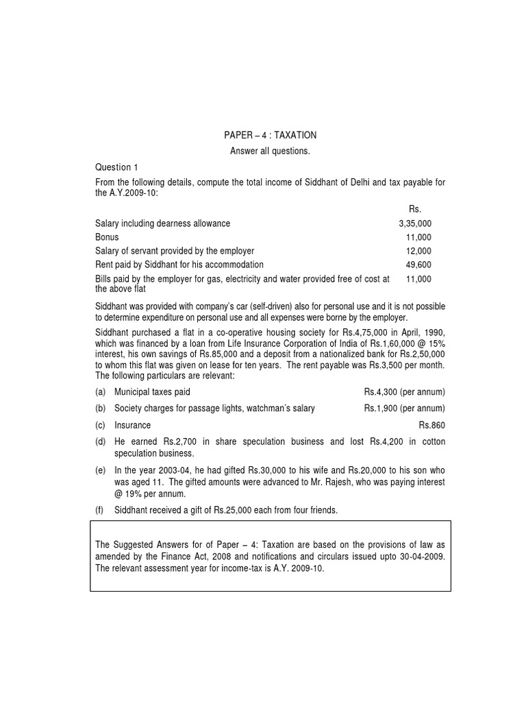 18521sugg Ans Ipcc grp1 Nov09 Paper4 | PDF | Value Added Tax | Taxes