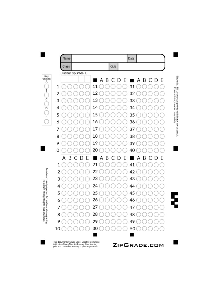 Answersheet_2nd 10 | PDF | Stationery | Writing Implements