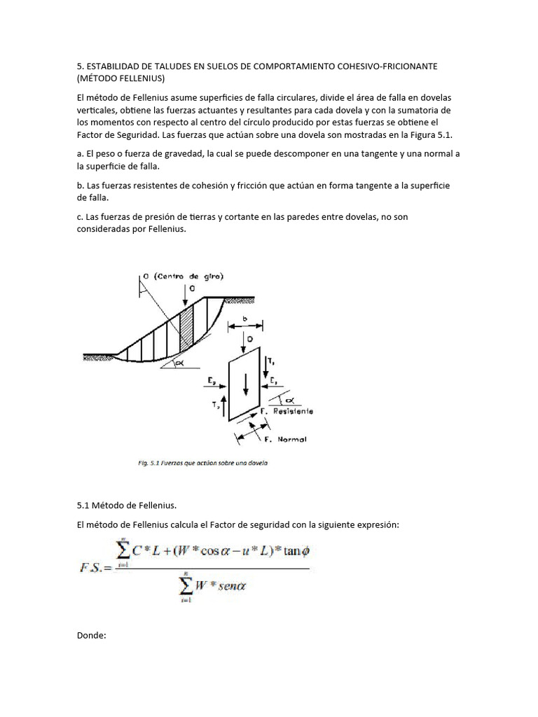 Estabilidad de Taludes: Método Fellenius | PDF | Fricción