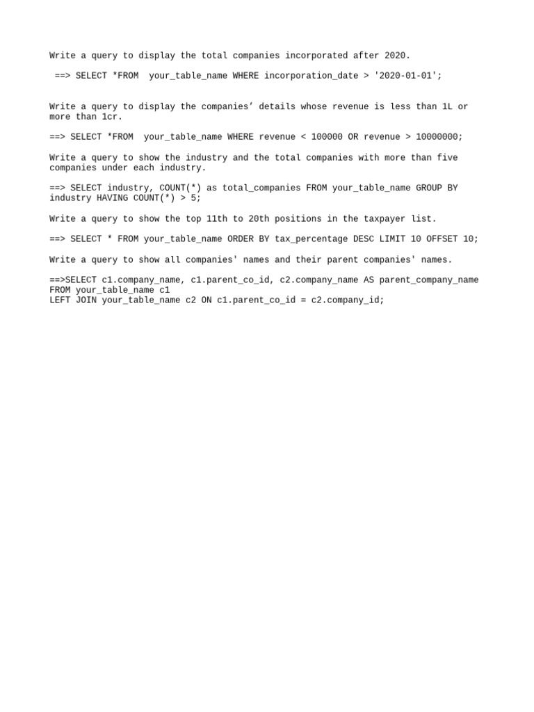 Mysql Assignments Evolve BPM | PDF | Finance & Money Management