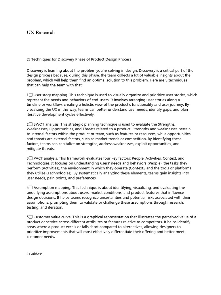 UX Research | Download Free PDF | Swot Analysis | Business